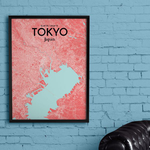 OurPoster.com " Tokyo City Map " on Paper | Wayfair
