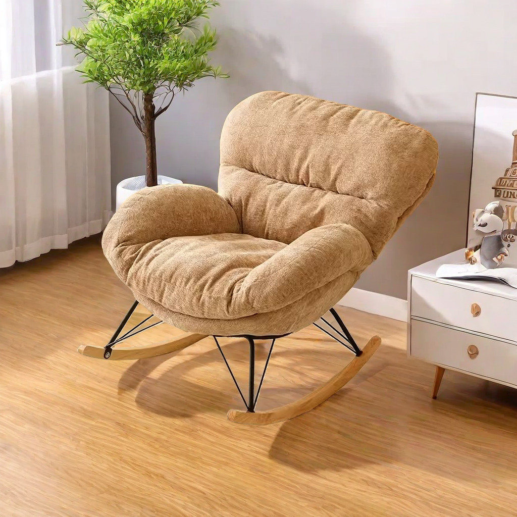 ChairVogue Simple Casual Eggshell Rocking Chair Rocking Chair | Wayfair