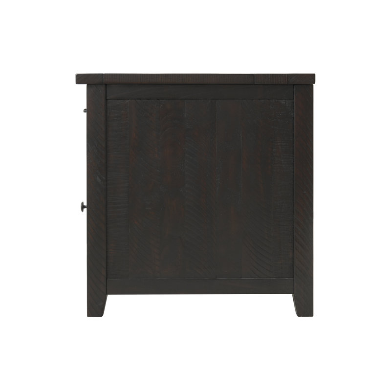 Gracie Oaks Jakendra Solid Wood End Table with Storage and Built-In ...