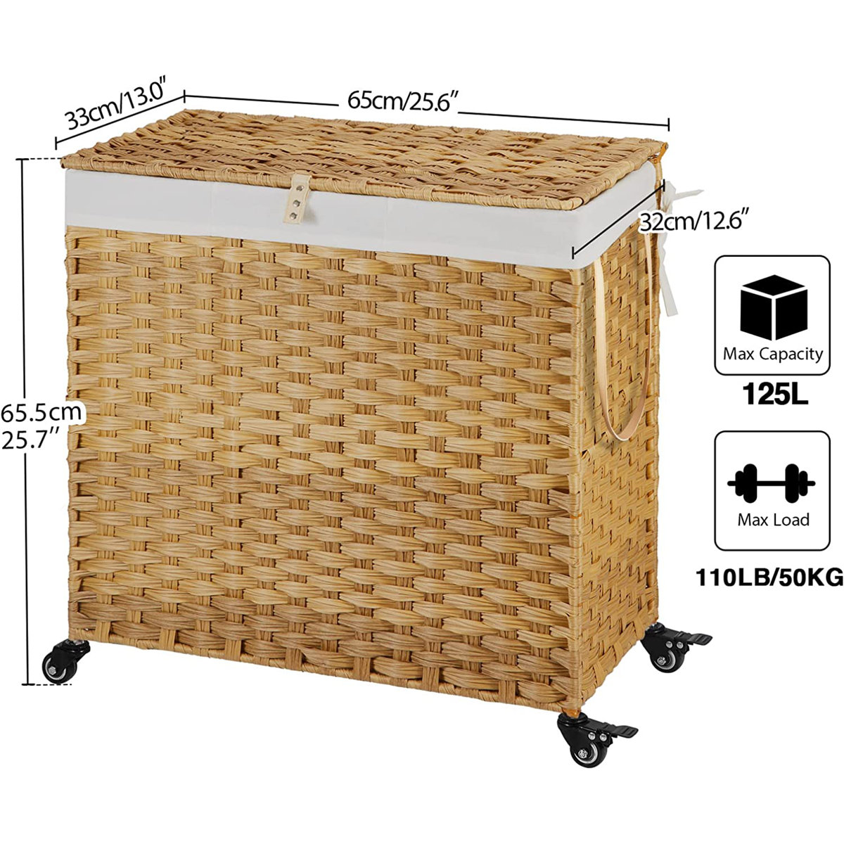 Bayou Breeze Rattan Laundry Sorter | Wayfair