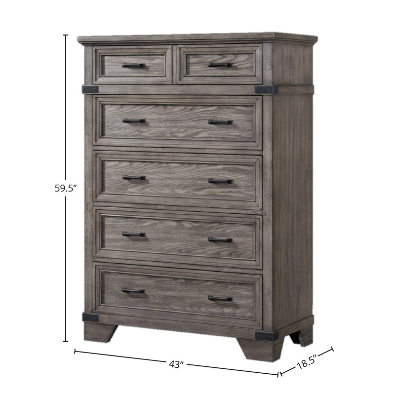 Three Posts™ Lacroix Forge Chest with 6 Drawers, Brushed Steel ...