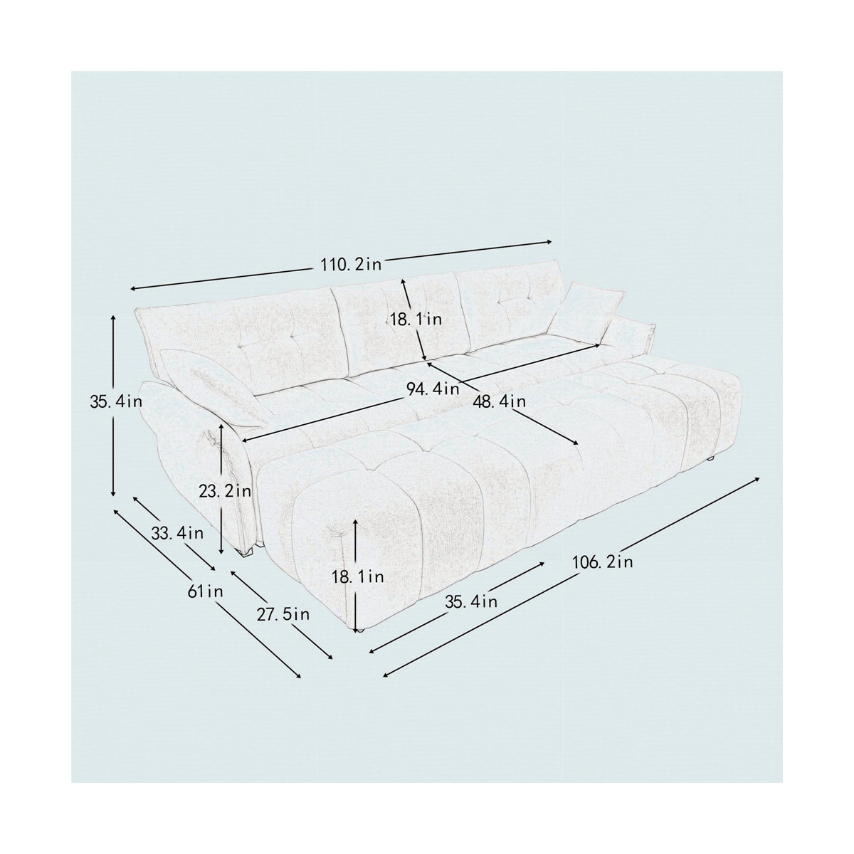 Corrigan Studio® 3 - Seater Sofa Set With 3 Ottomans And Pillows ...