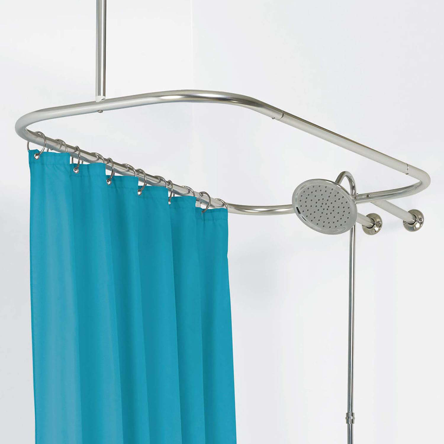 BEFIHO Rustproof Hoop Shower Rod For Freestanding And Clawfoot Tubs, 57 ...