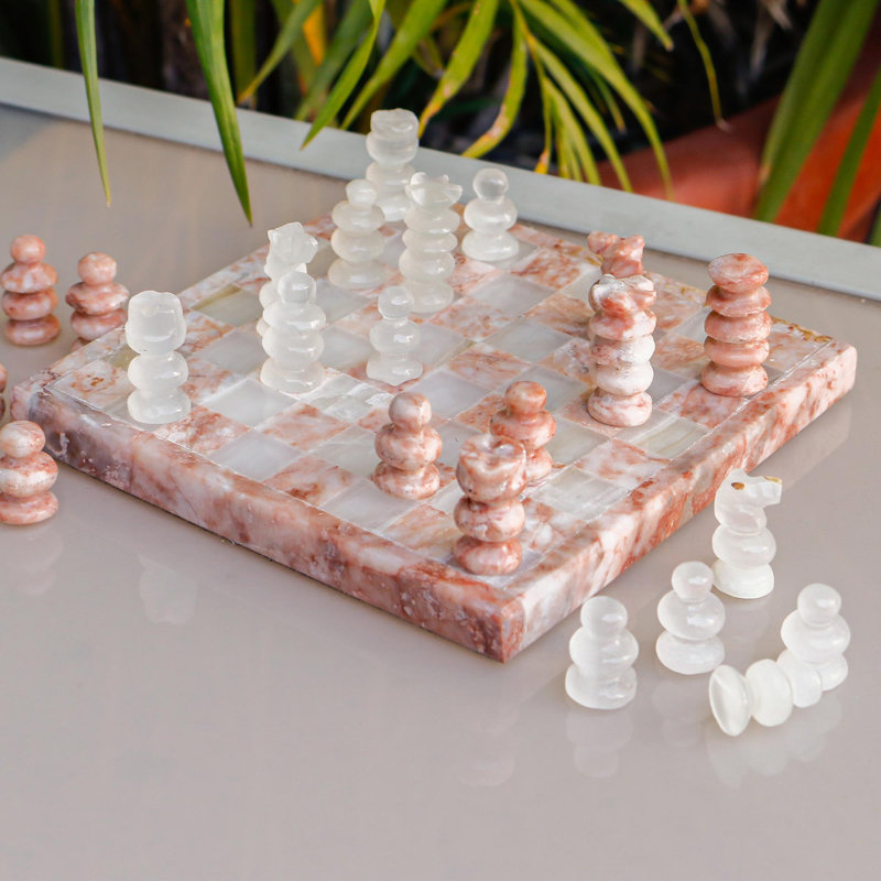 Arlmont & Co. Yasmine Challenge Onyx and Marble Chess & Reviews | Wayfair