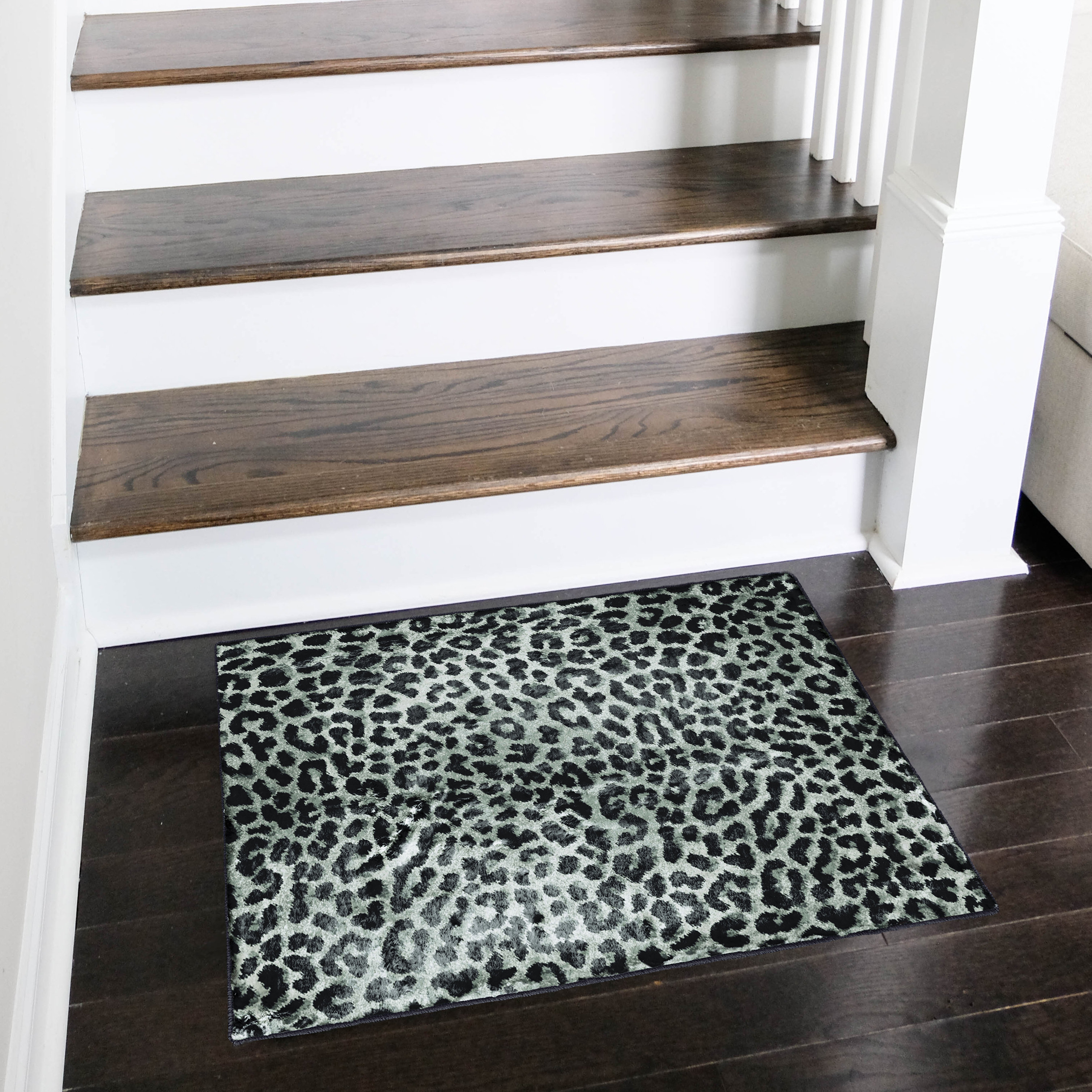 Everly Quinn Modern Area Rug Safari Leopard Animal Print Shadow Shag ...