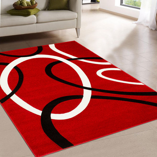 AllStar Rugs Geometric Red Rug & Reviews | Wayfair