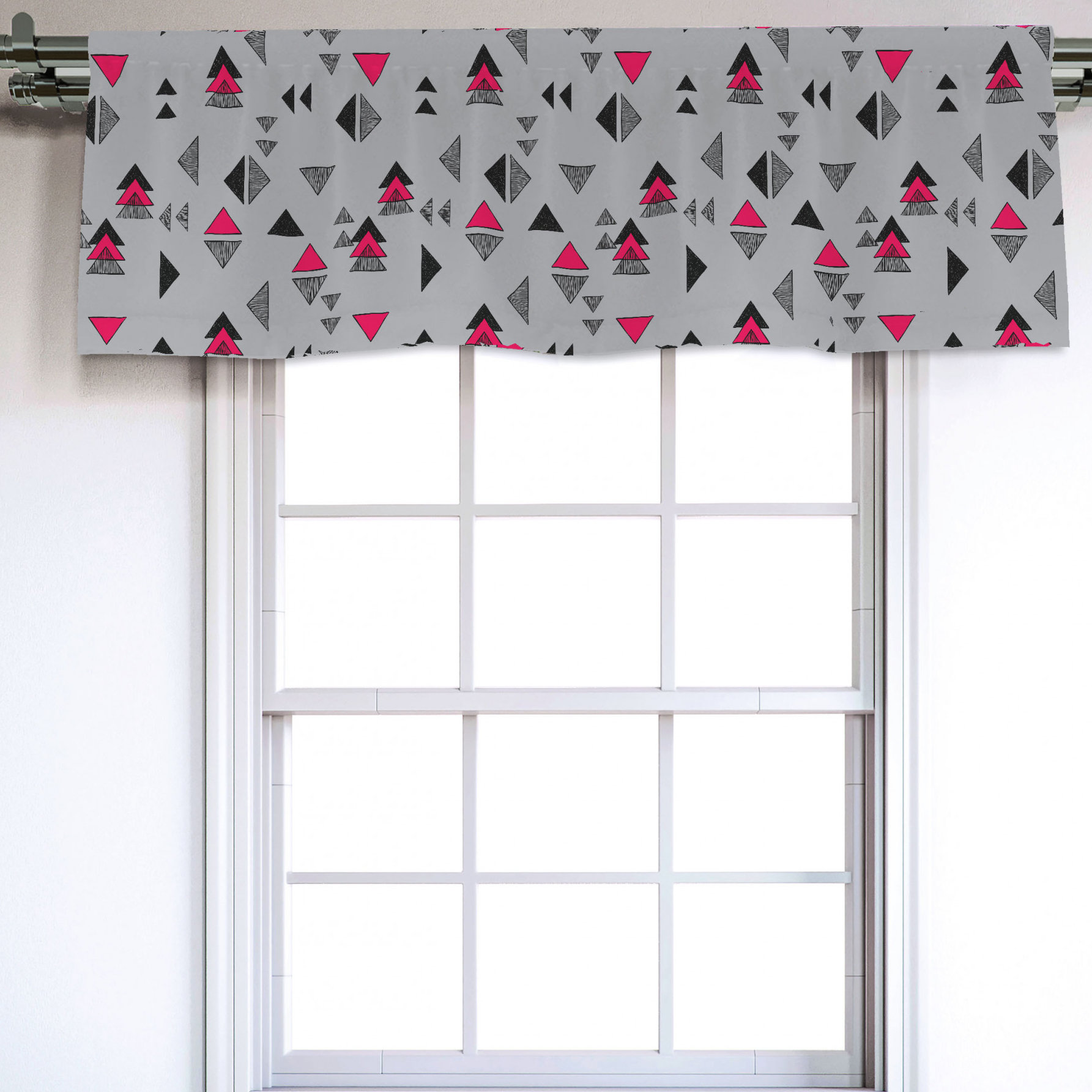 Ambesonne Abstract Triangle 54" Window Valance | Wayfair