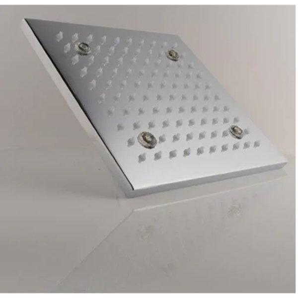 Juno Showers Juno 10-Inch Square LED Shower Head – Chrome Finish Brass ...