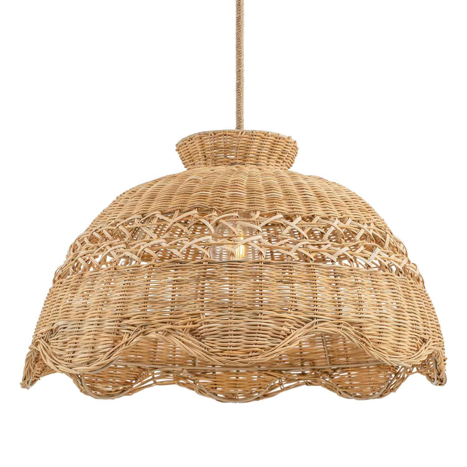 Bay Isle Home™ Kotter 1 - 18'' & 22" Natural Brown Rattan Plug-In or ...