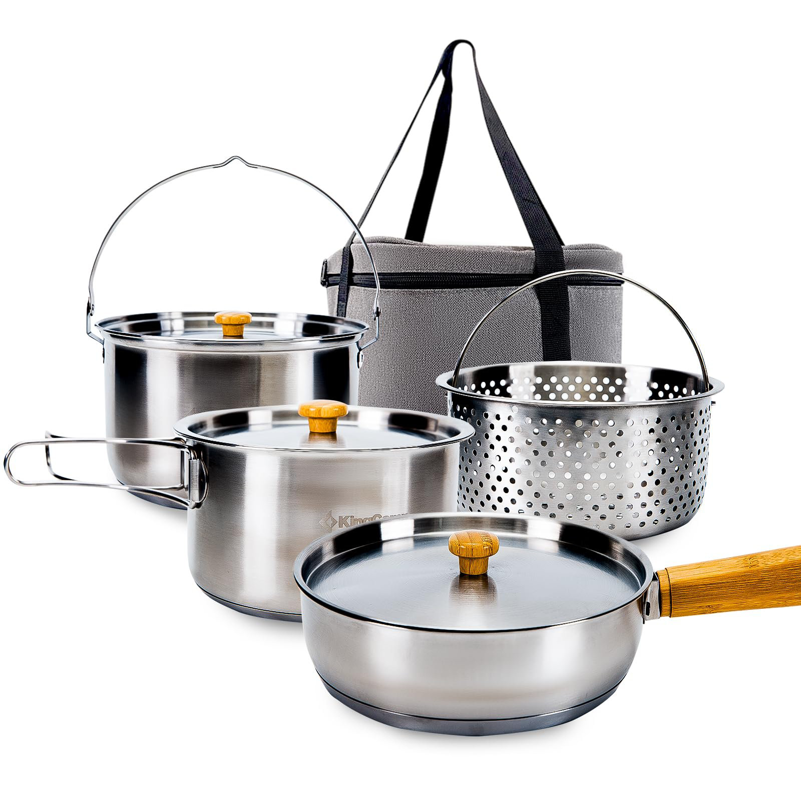 Fashion Finesse Camping Cookware Set 304 Stainless Steel Campfire ...