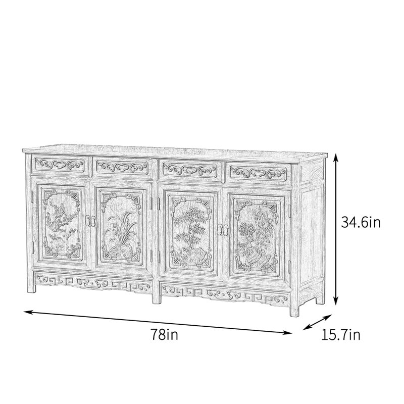 Ruthber Solutions Solid Wood Chinese Sideboard | Wayfair