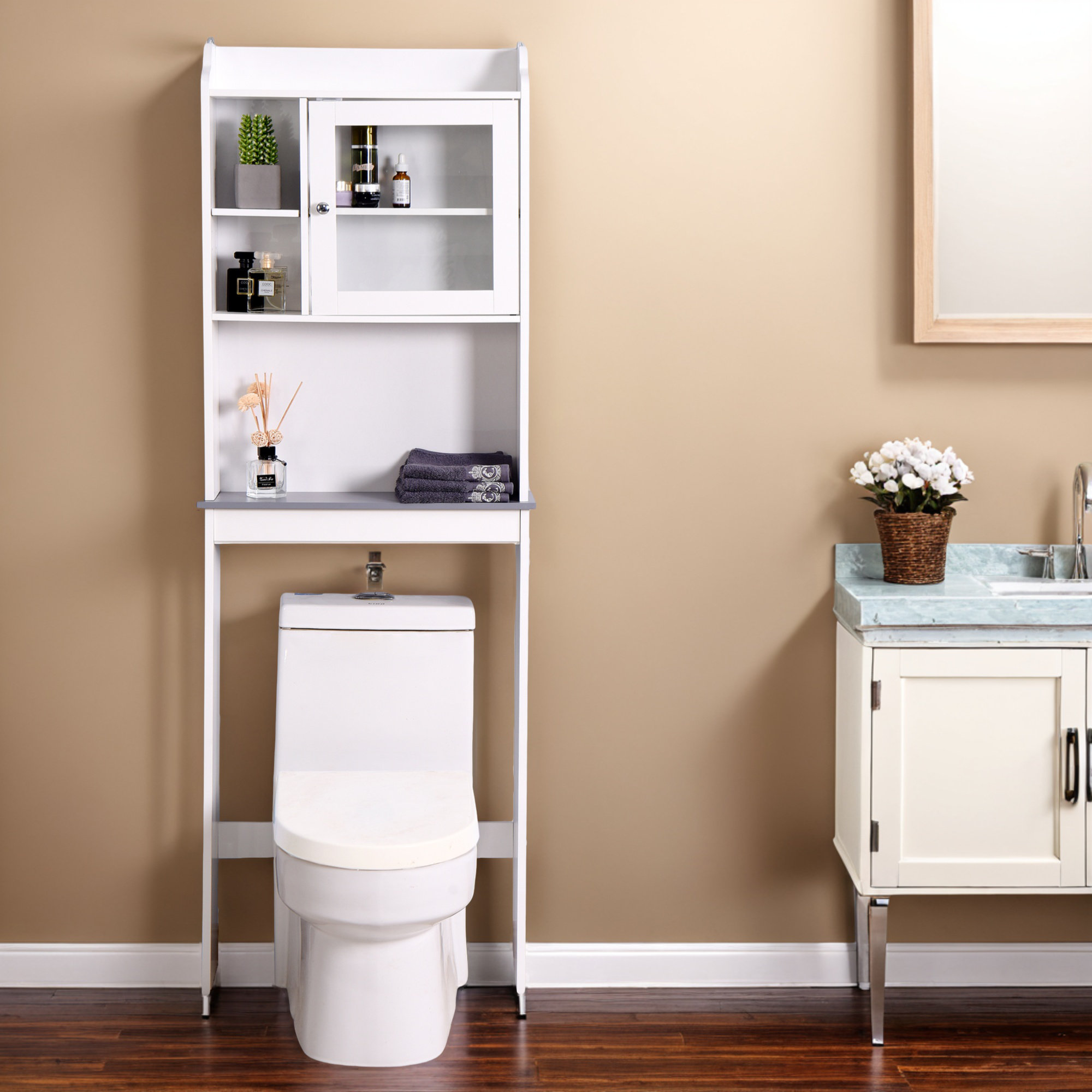 Lark Manor™ Over The Toilet Bathroom Storage Cabinet Freestanding ...