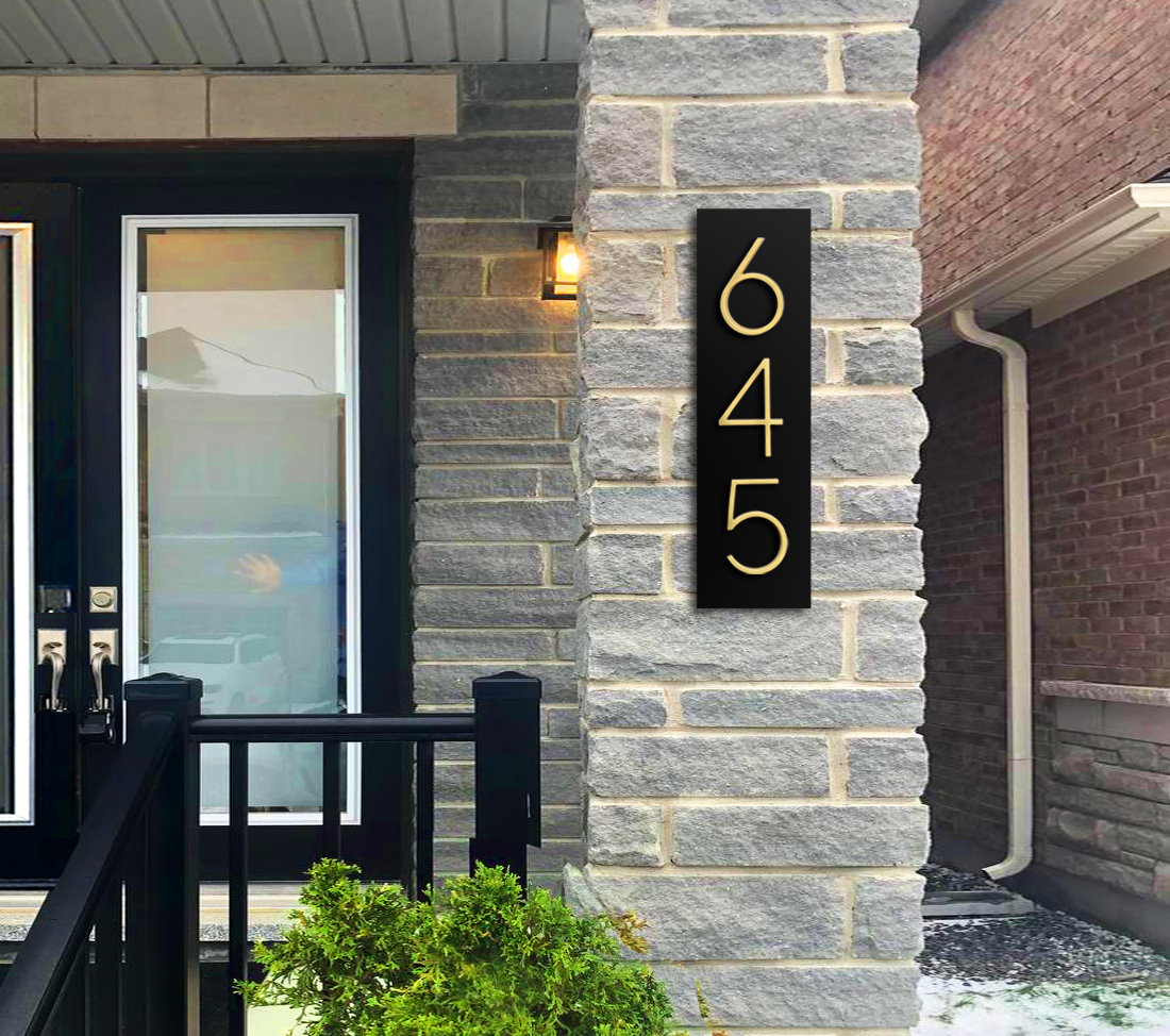 White Harmony House Number Gold Address Sign | Wayfair