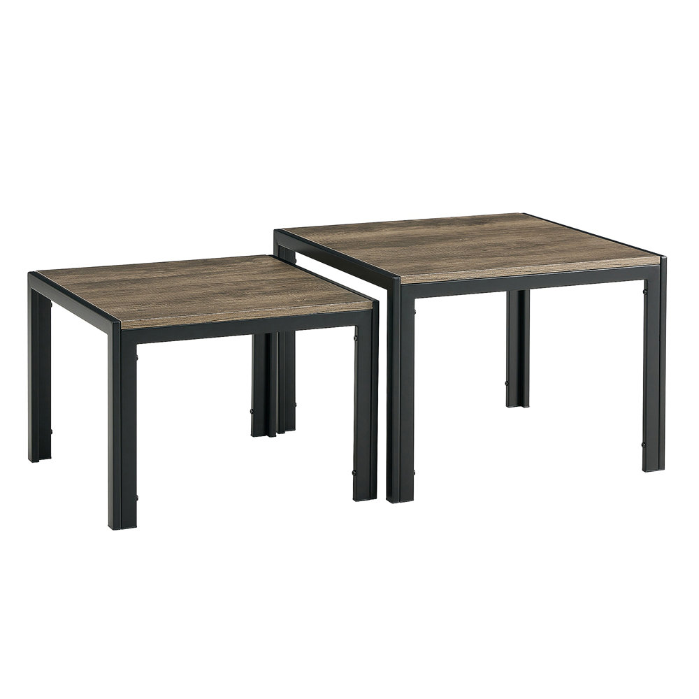 Ebern Designs Nesting Coffee Table Set Of 2, Square Modern Stacking ...