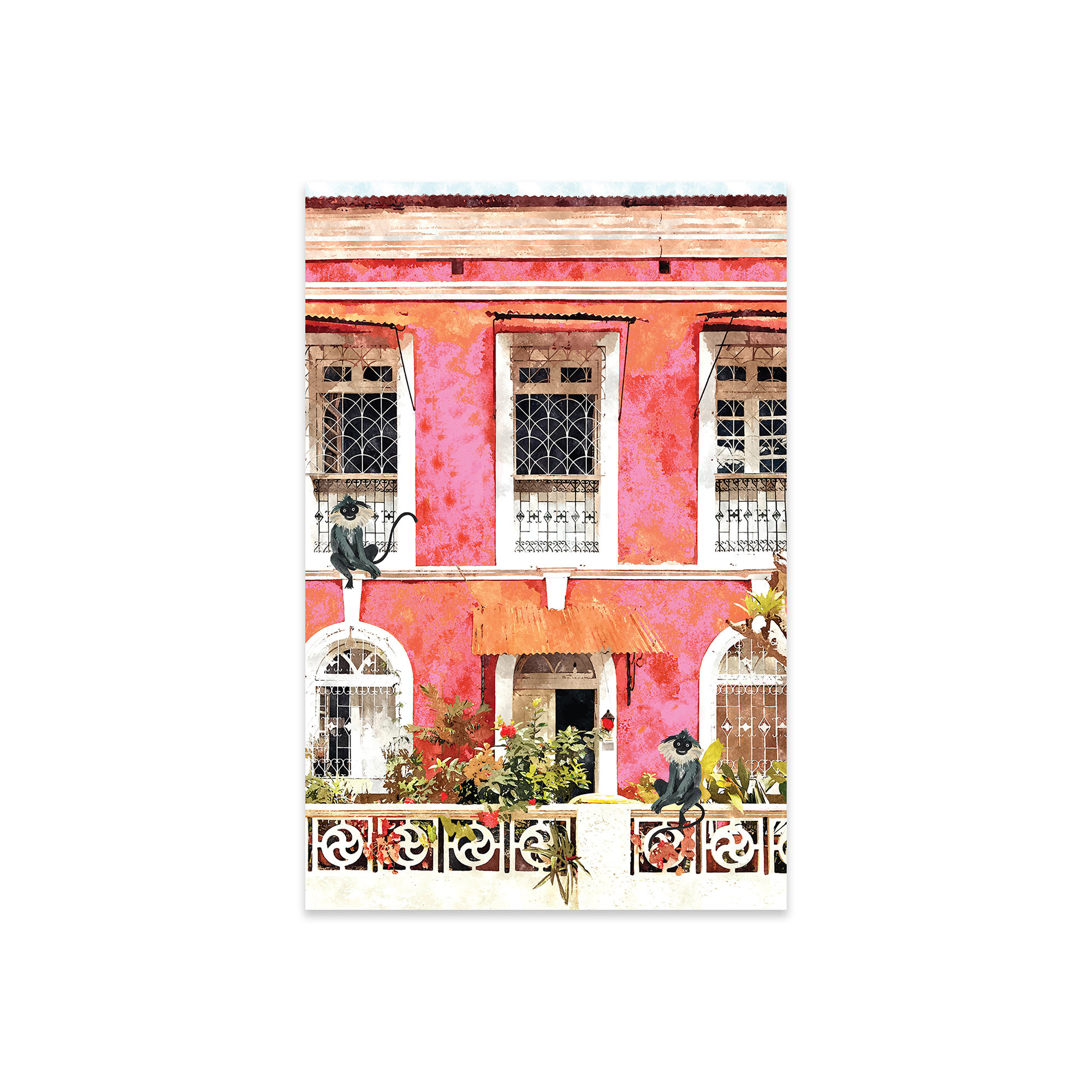 Ebern Designs Monkey Business, Tropical Goa Mexico Bohemian Watercolor ...