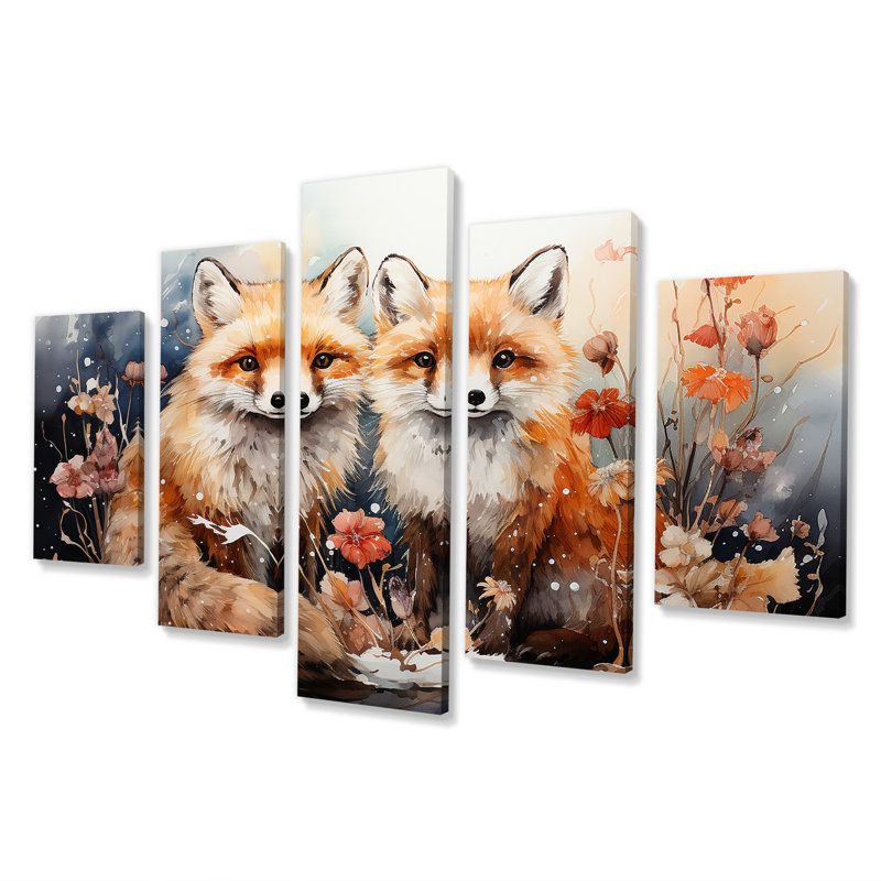 Millwood Pines Springtime Fox S Gaze II - Fox Multipanel Wall Art Set ...