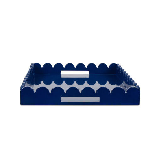 Birch Lane™ Hindley Hand-Crafted Rectangular Scalloped Wood Tray | Wayfair