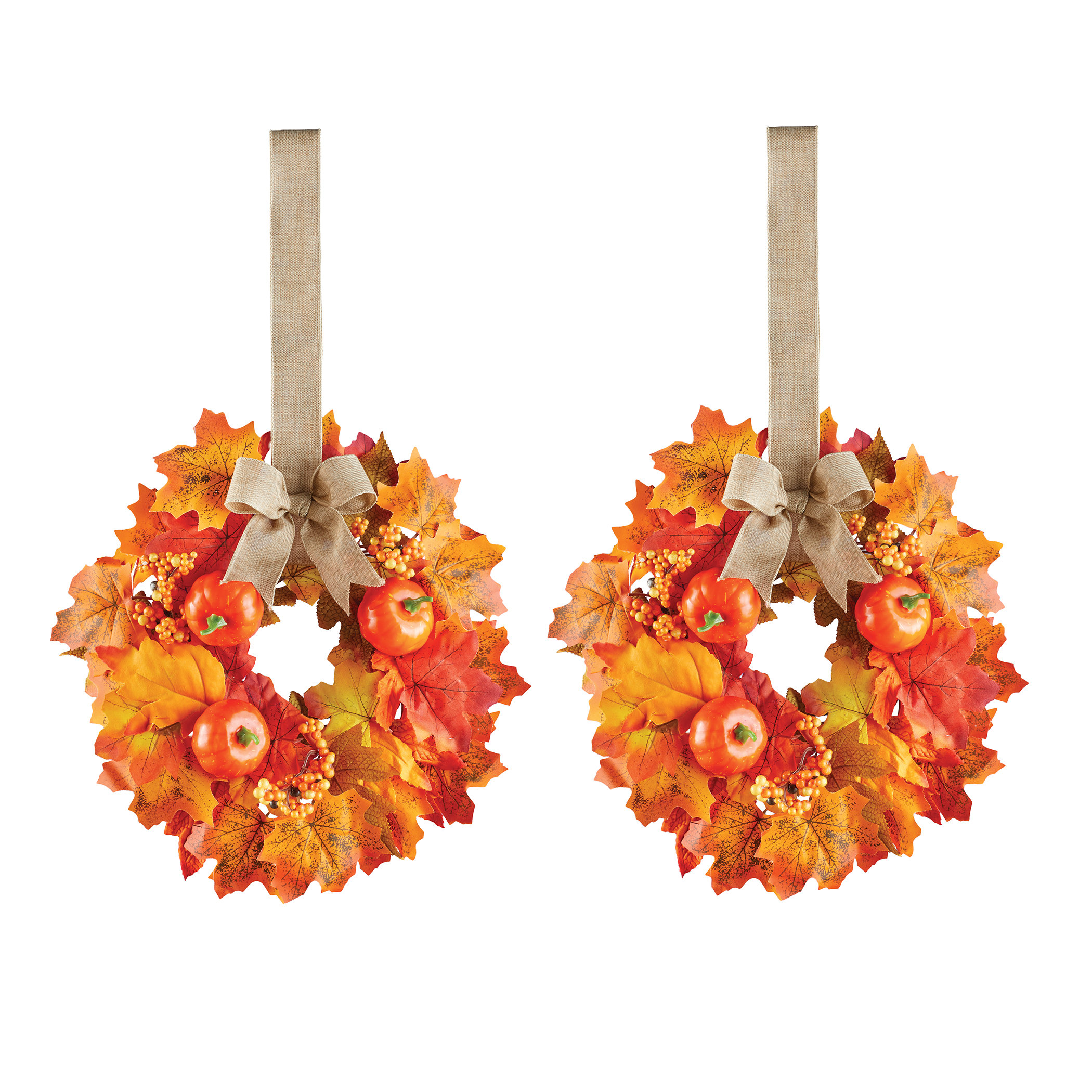 Ophelia & Co. Artificial Fall Mini Wreaths - Set of 2 with Touch ...