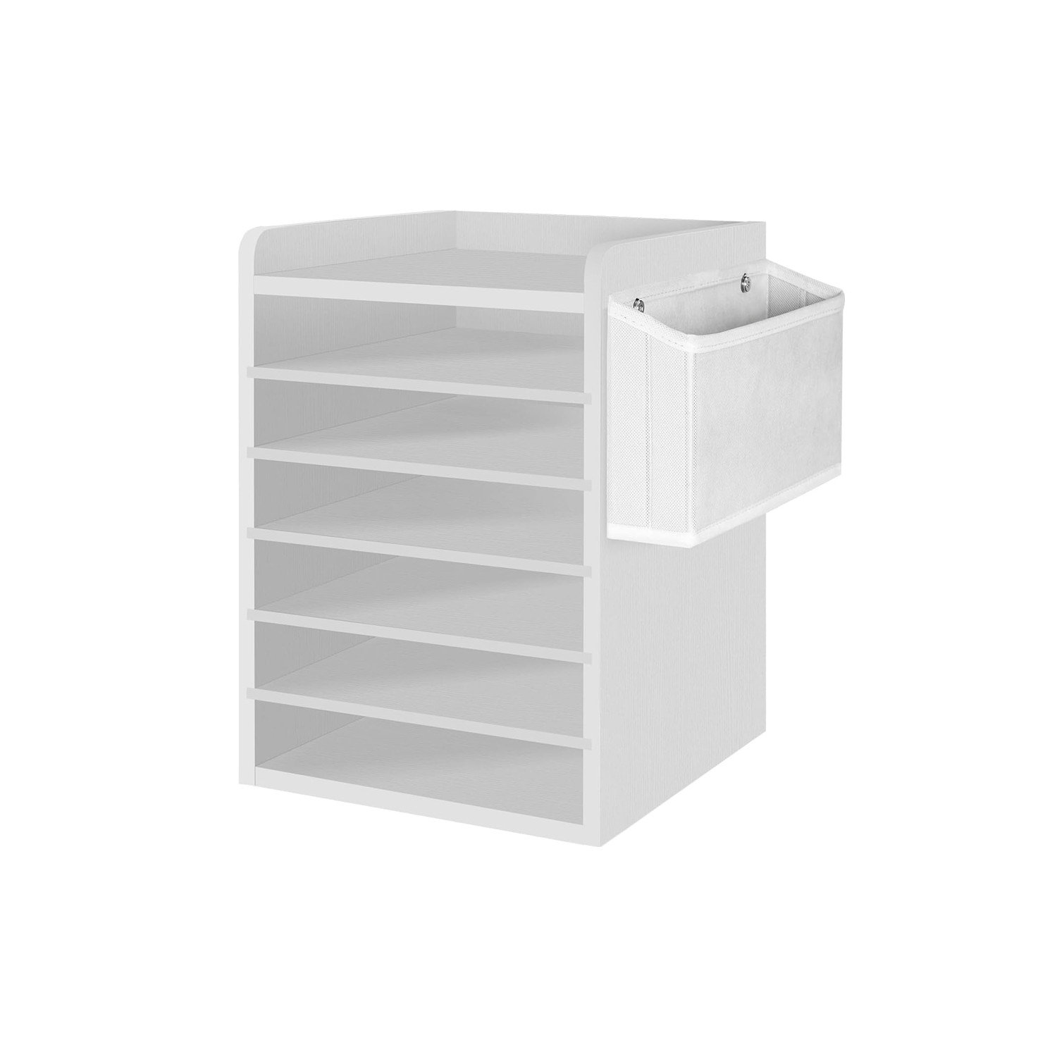 ZEWDU 6 Tier Wooden Adjustable Countertop Mail Sorter With Side Storage ...