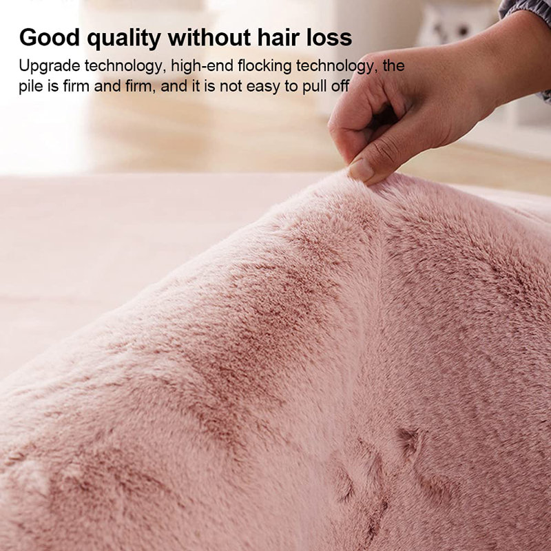 Mercer41 Taishon Faux Fur Solid Color Rug & Reviews | Wayfair