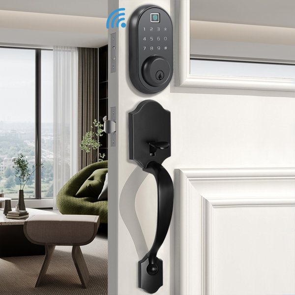 HMI Built-In Wifi Smart Lock With Door Handle Sets | Wayfair