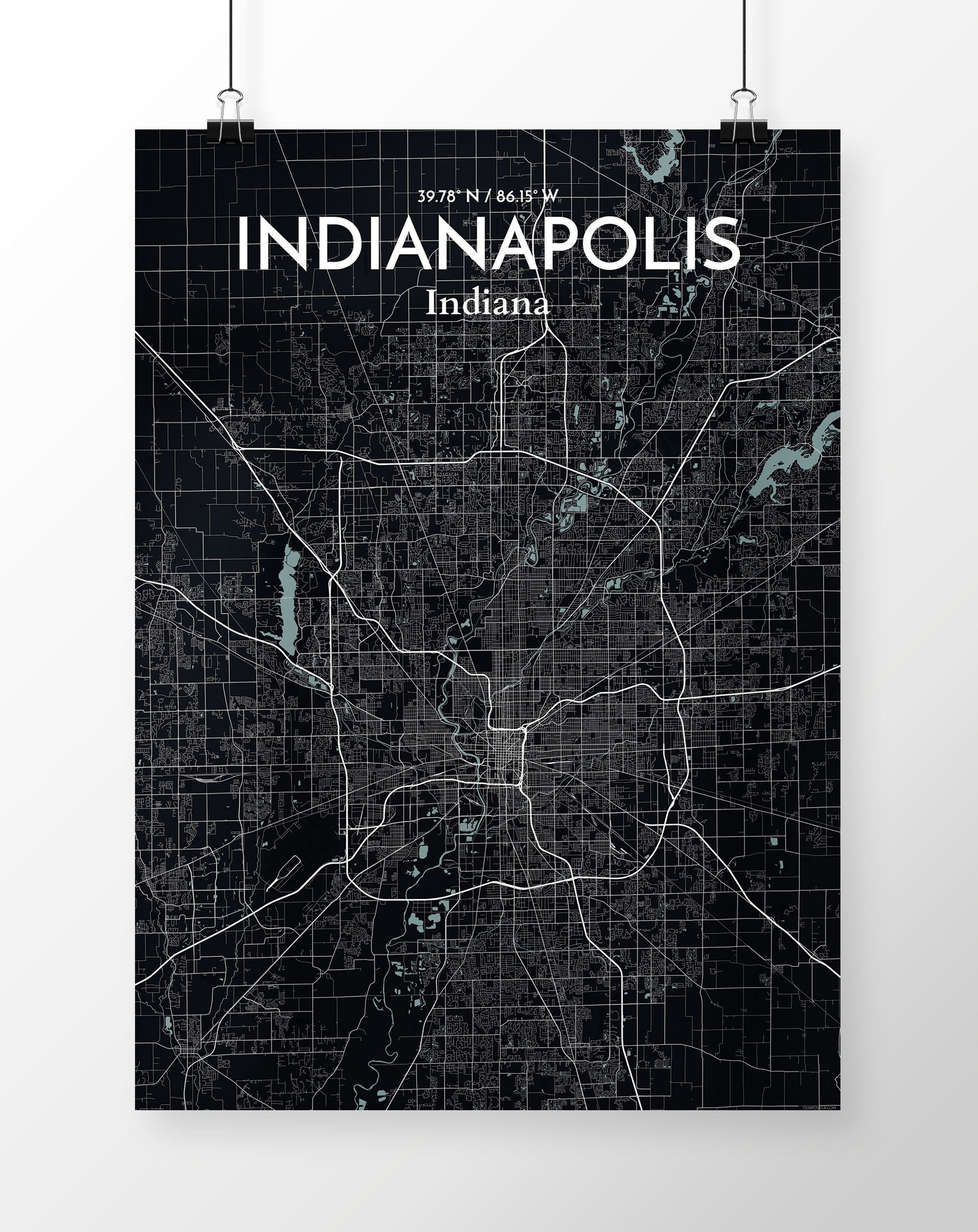 Williston Forge 'Indianapolis City Map' Graphic Art Print Poster in ...
