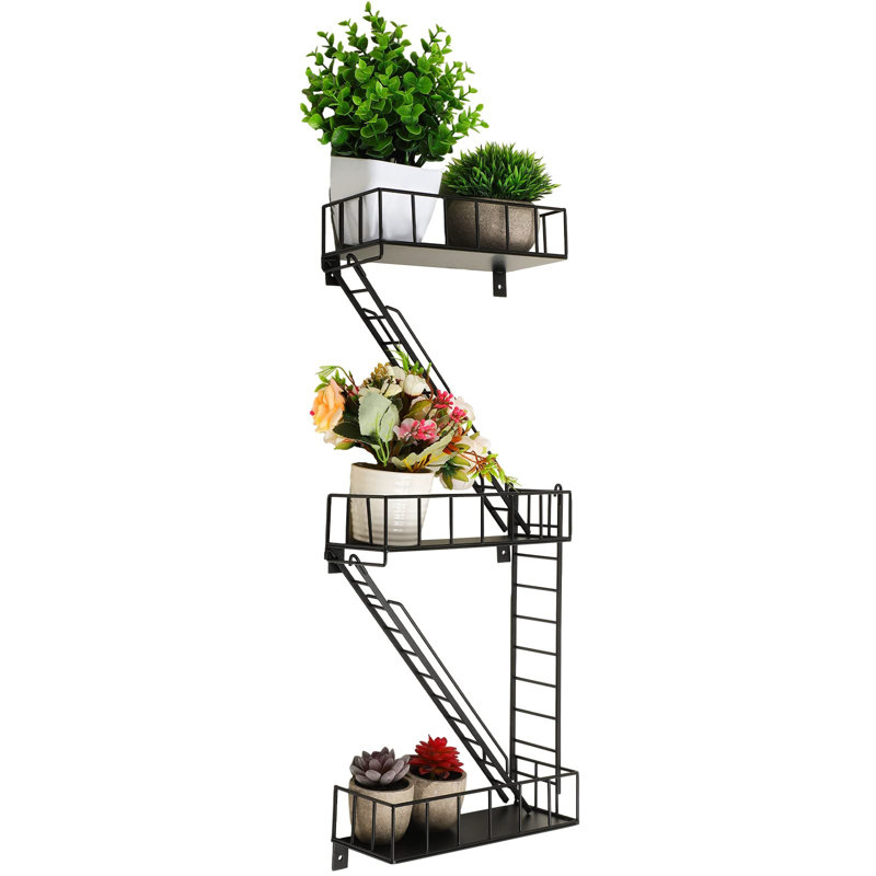 Rebrilliant 3 Tier Floating Metal Ladder Design | Wayfair