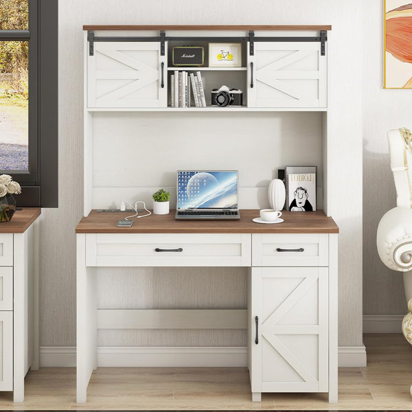 August Grove® Farmhouse 47" Desk With 3 Drawers & Reviews | Wayfair