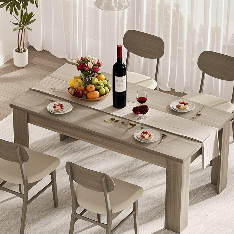 Gracie Oaks 63" Dining Table for 4-6, Wood Dining Room Table, Large ...