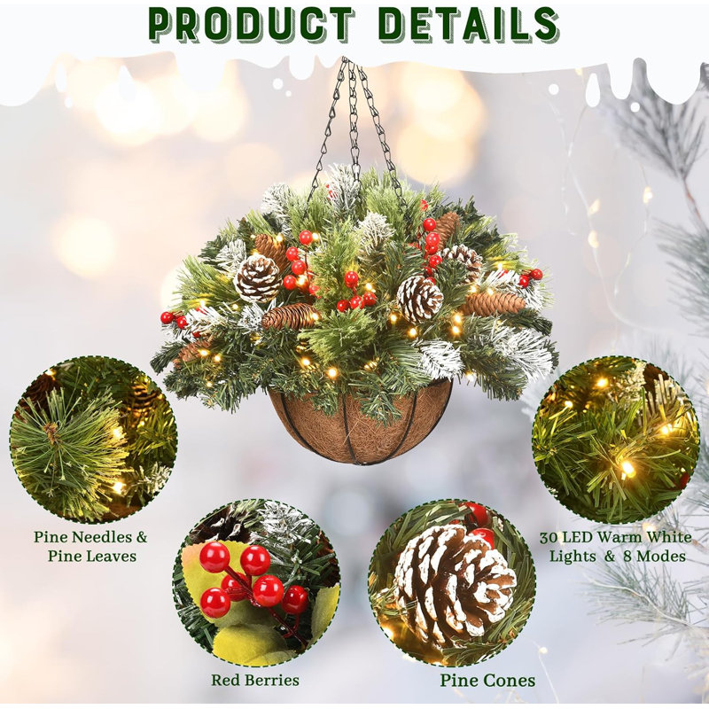 The Holiday Aisle® Christmas Decorations Artificial Christmas Hanging ...