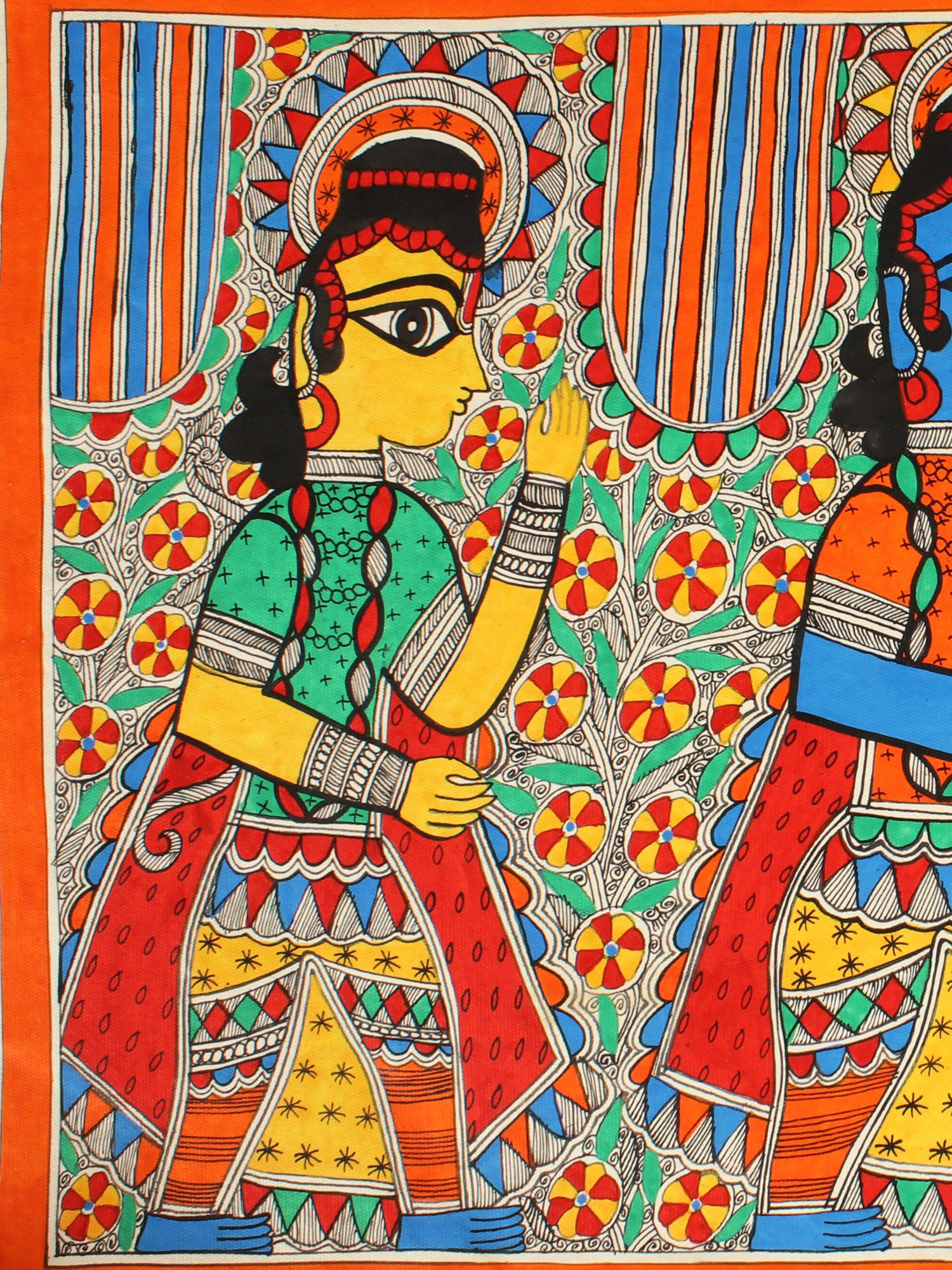 World Menagerie Rama - Sita Jaimala | Madhubani Painting | Natural ...
