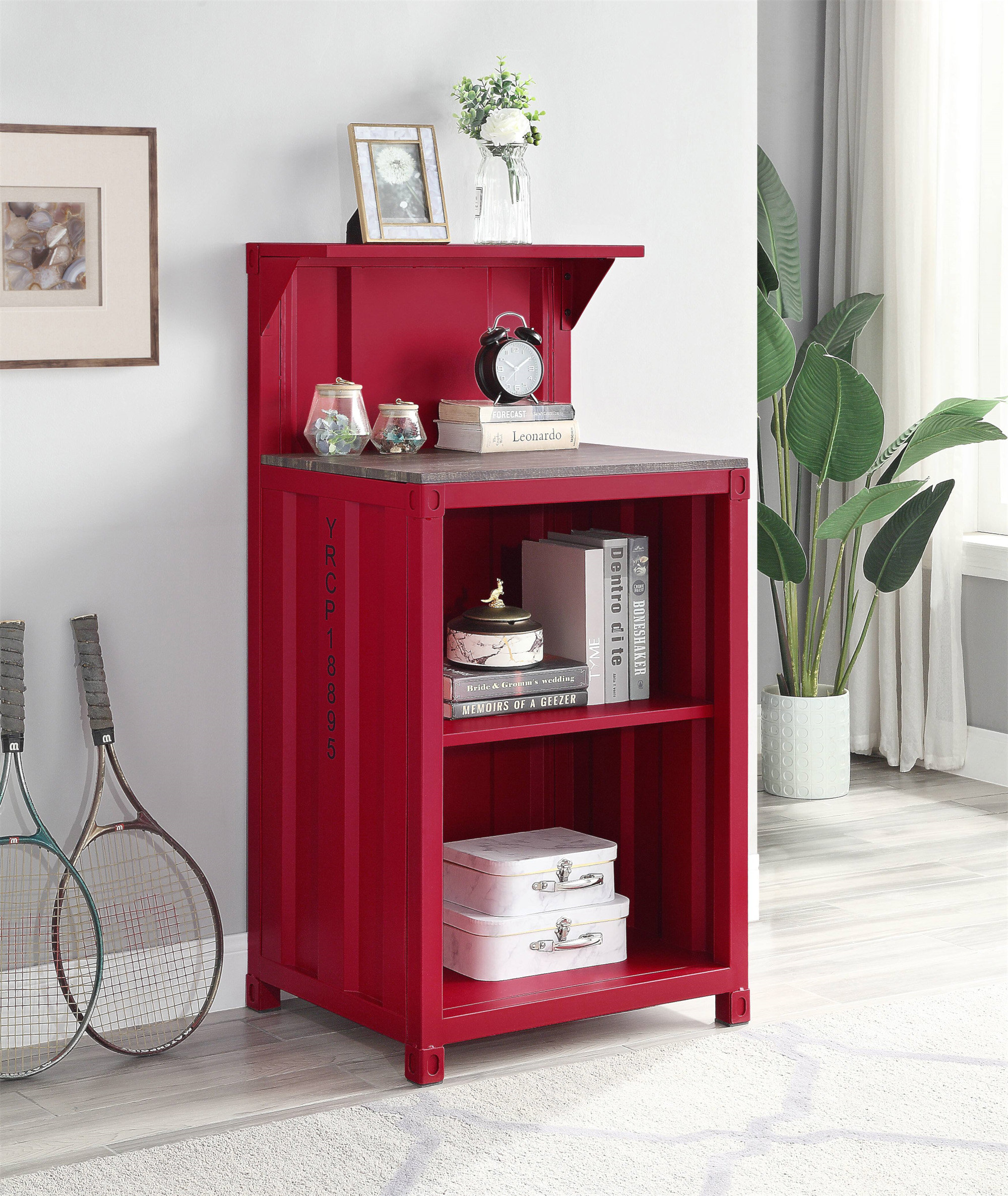 Latitude Run® Red 3-Shelf Reception Desk | Wayfair