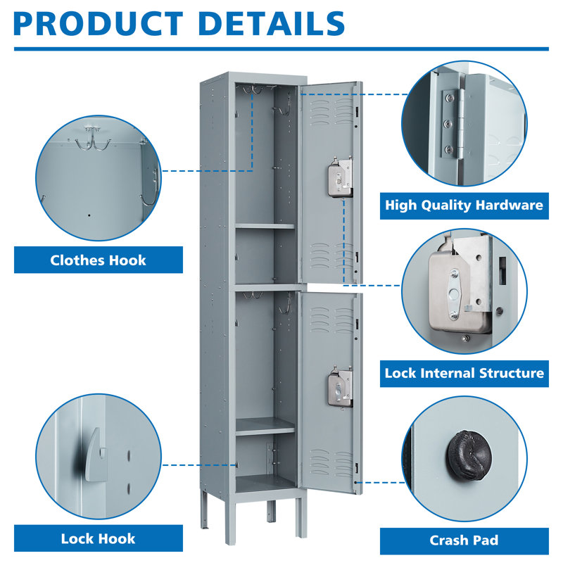 Steelcube Metal Locker 2 Doors Employees Locker Storage Cabinet ...