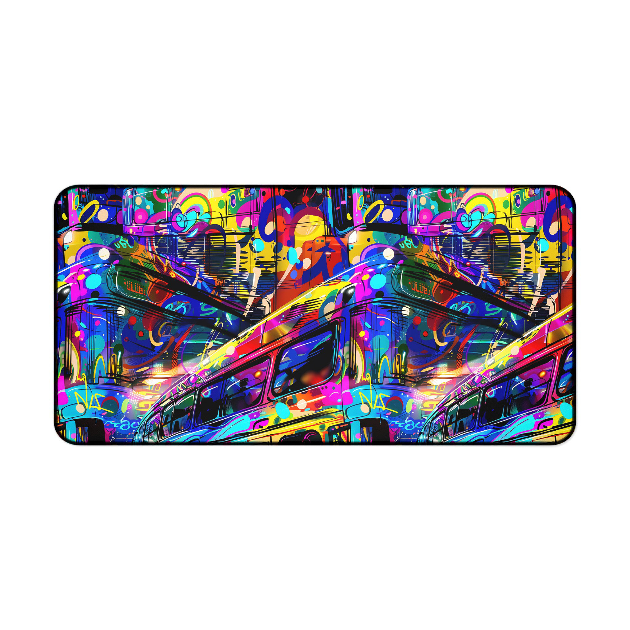 East Urban Home Graffiti Train Mouse Mat, Colorful Art, Desk Mat ...