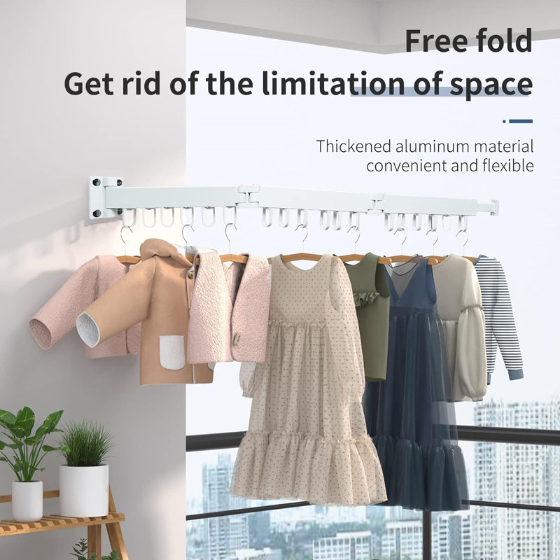 Rebrilliant Stainless Steel Wall-Mounted Drying Rack | Wayfair
