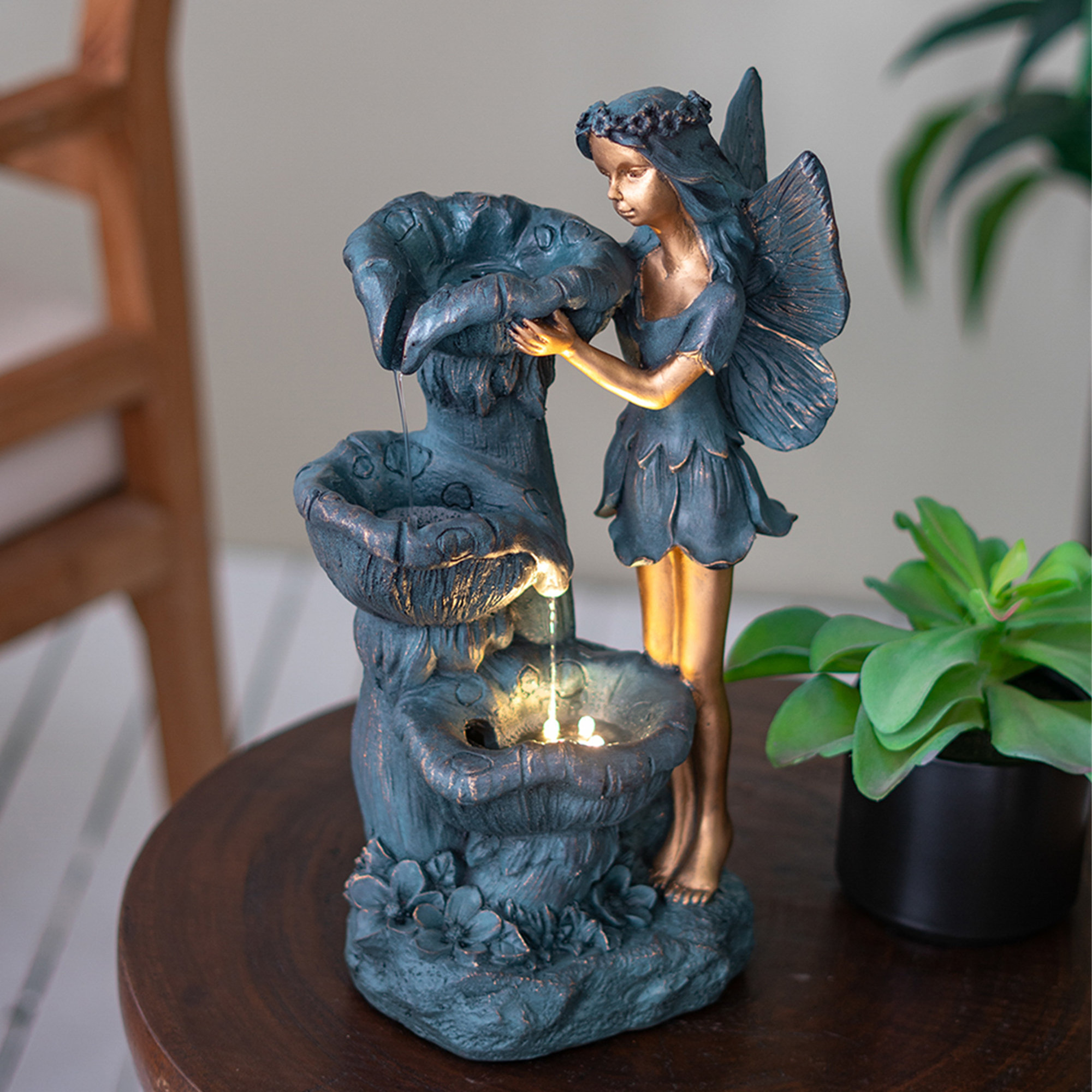 Trinx Fairy Tale Series Decorative Fountain;3 Tier Water Fountain with ...