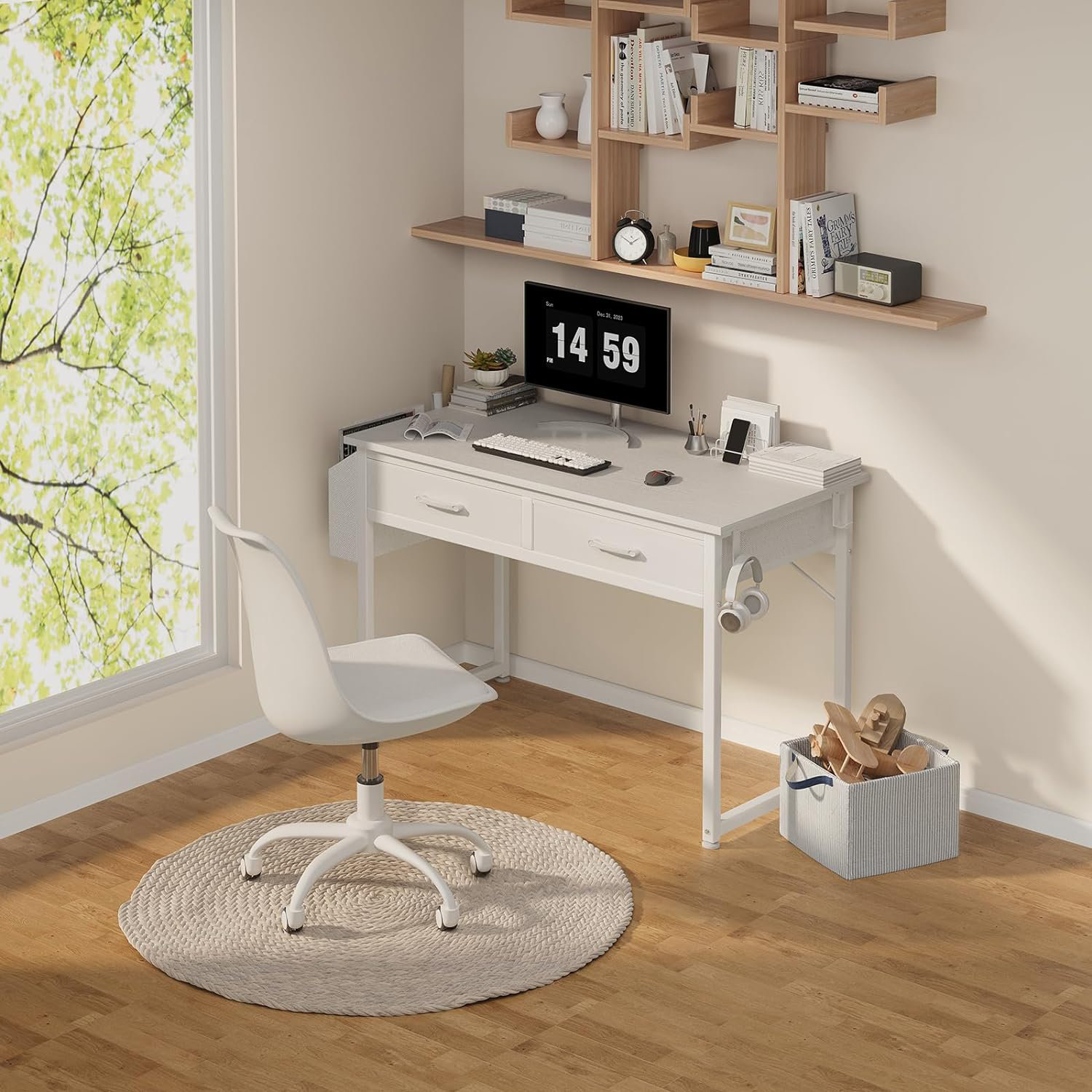 Ebern Designs Siloe 39'' W Rectangle Computer Desk Writing Desk ...