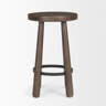 George Oliver Oxley Solid Wood Stool with Dark Brown Finish and Matte ...