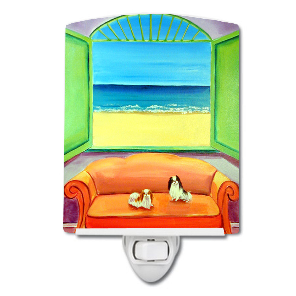 Caroline's Treasures Japanese Chin Couch Sitting Ceramic Night Light ...