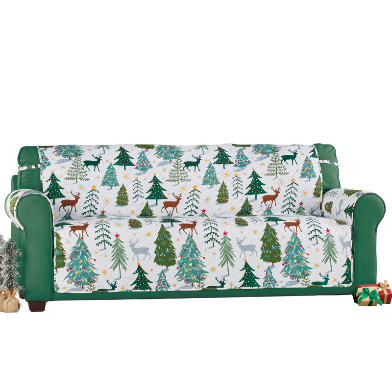 The Holiday Aisle® Box Cushion Sofa Slipcover Slipcover | Wayfair