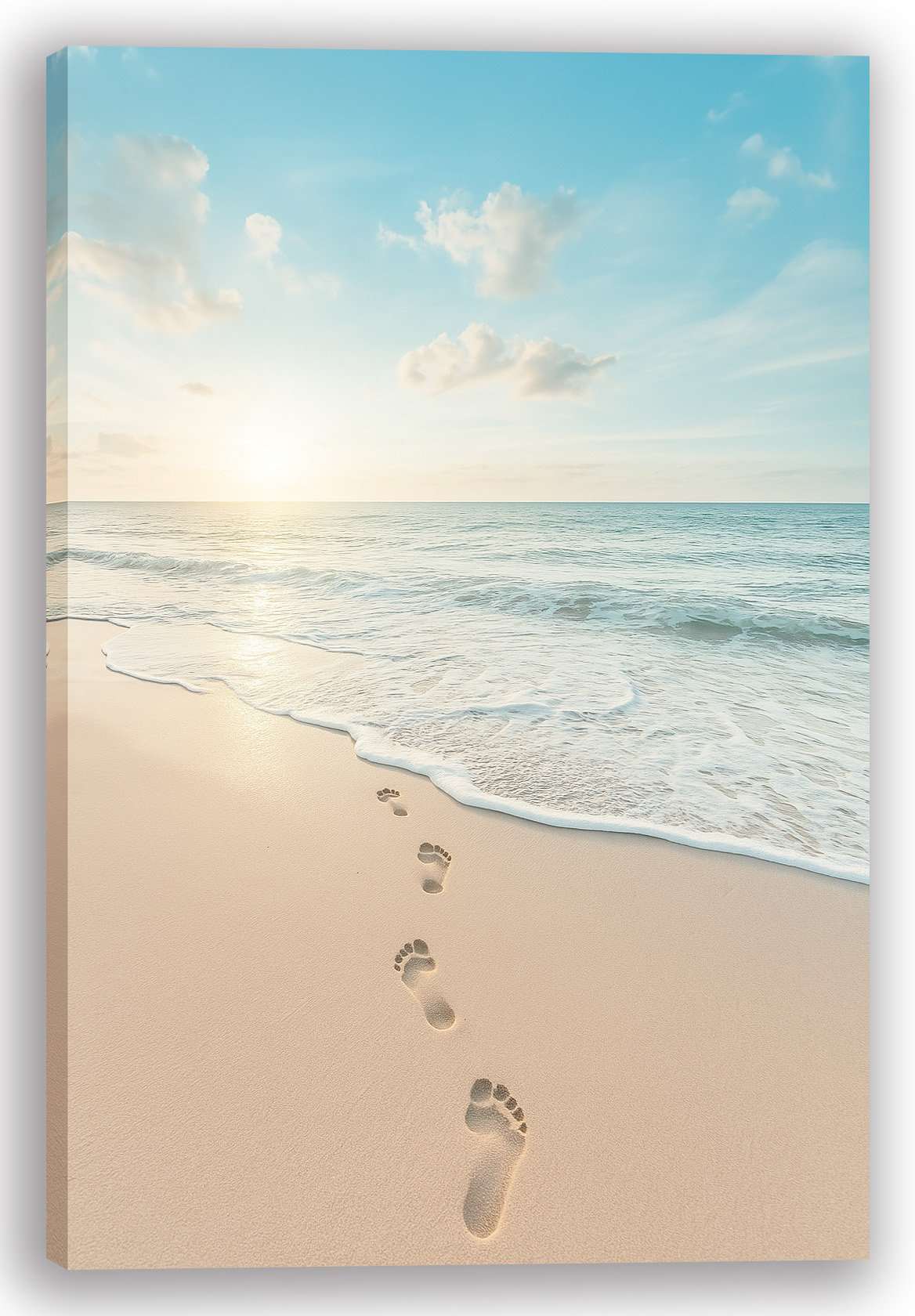 Dovecove Footprints of Peace – Coastal Shoreline Canvas Wall Art | Wayfair