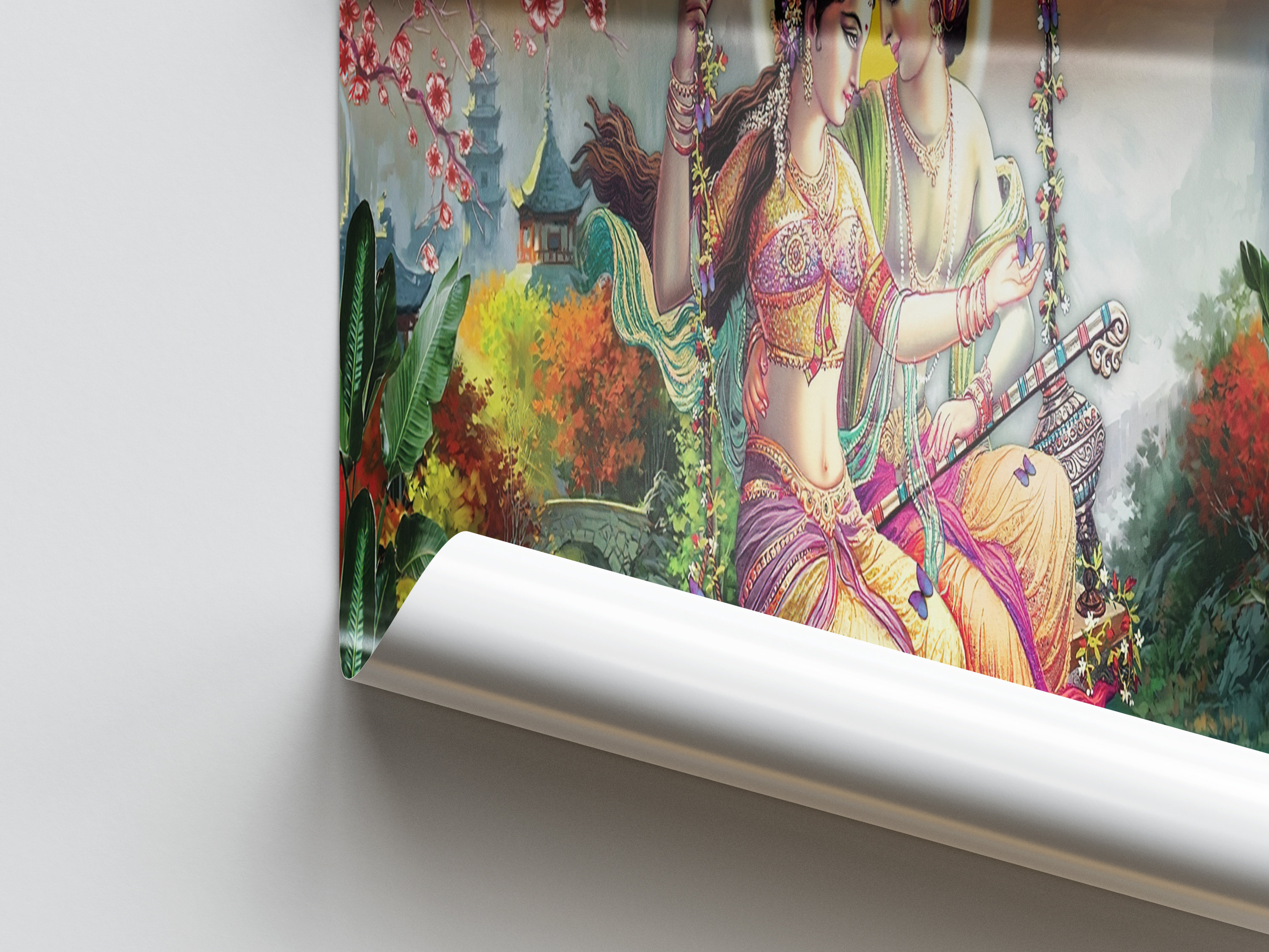 Bungalow Rose Radha Krishna Painting Print, Hindu Canvas, Radha Krishna ...