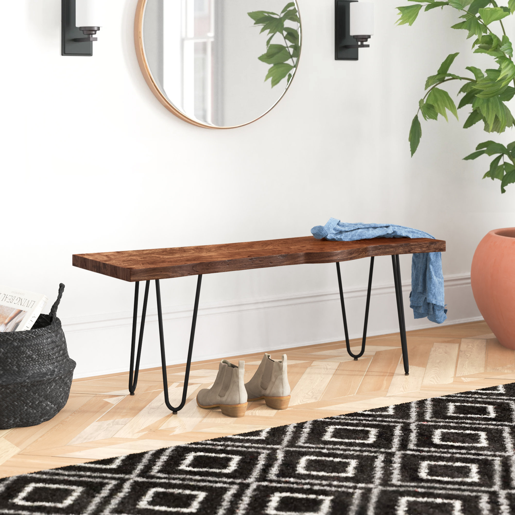 The Twillery Co.® Warwick Wood Bench & Reviews | Wayfair