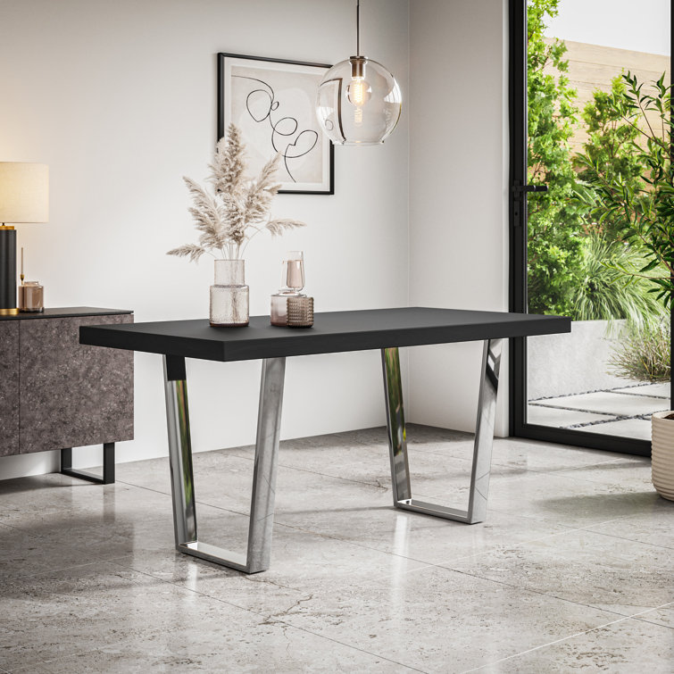 Metro Lane Dayatra Dining Table Modern Table Top w Chrome Legs ...