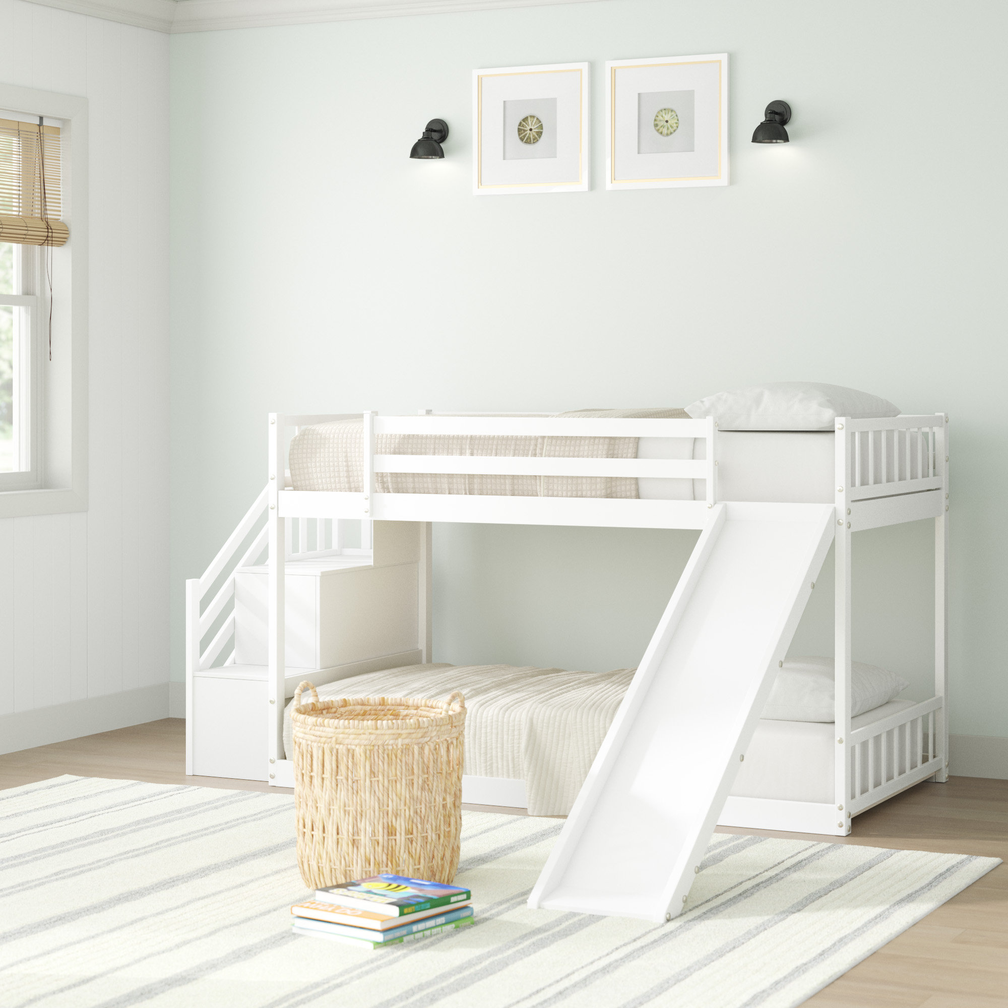 Sand & Stable™ Baby & Kids Ventura Twin Over Twin Standard Bunk Bed by ...