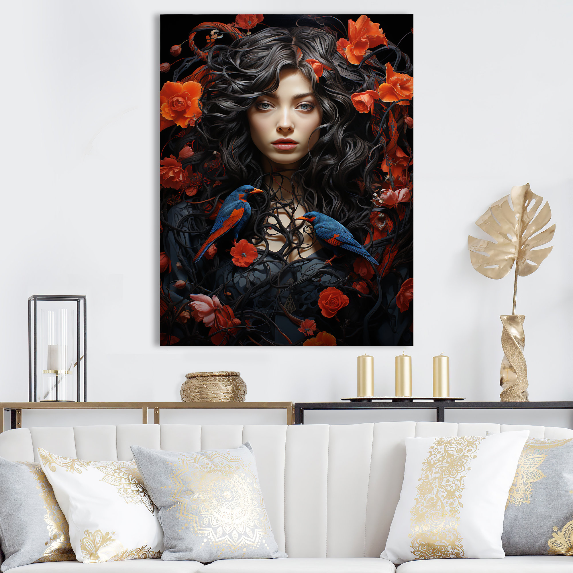 Winston Porter Floral Woman Grace Portrait - Woman Floral Wall Art ...