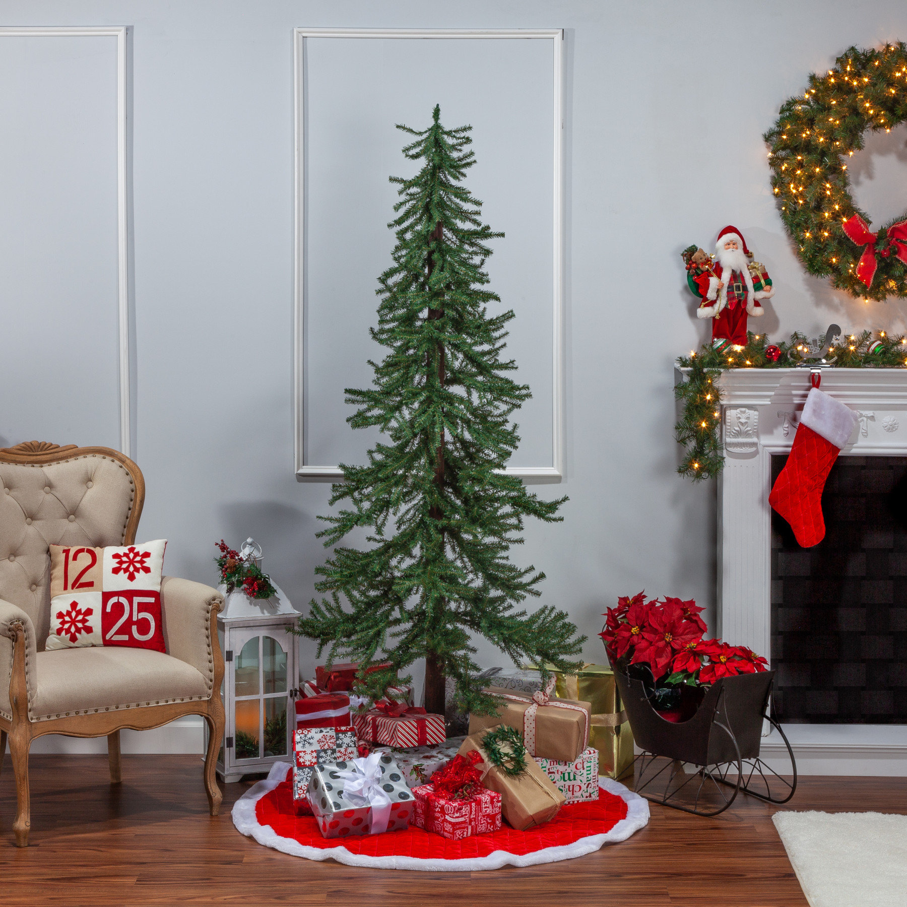 The Holiday Aisle® Unlit Rustic Alpine Tree For Natural Holiday ...