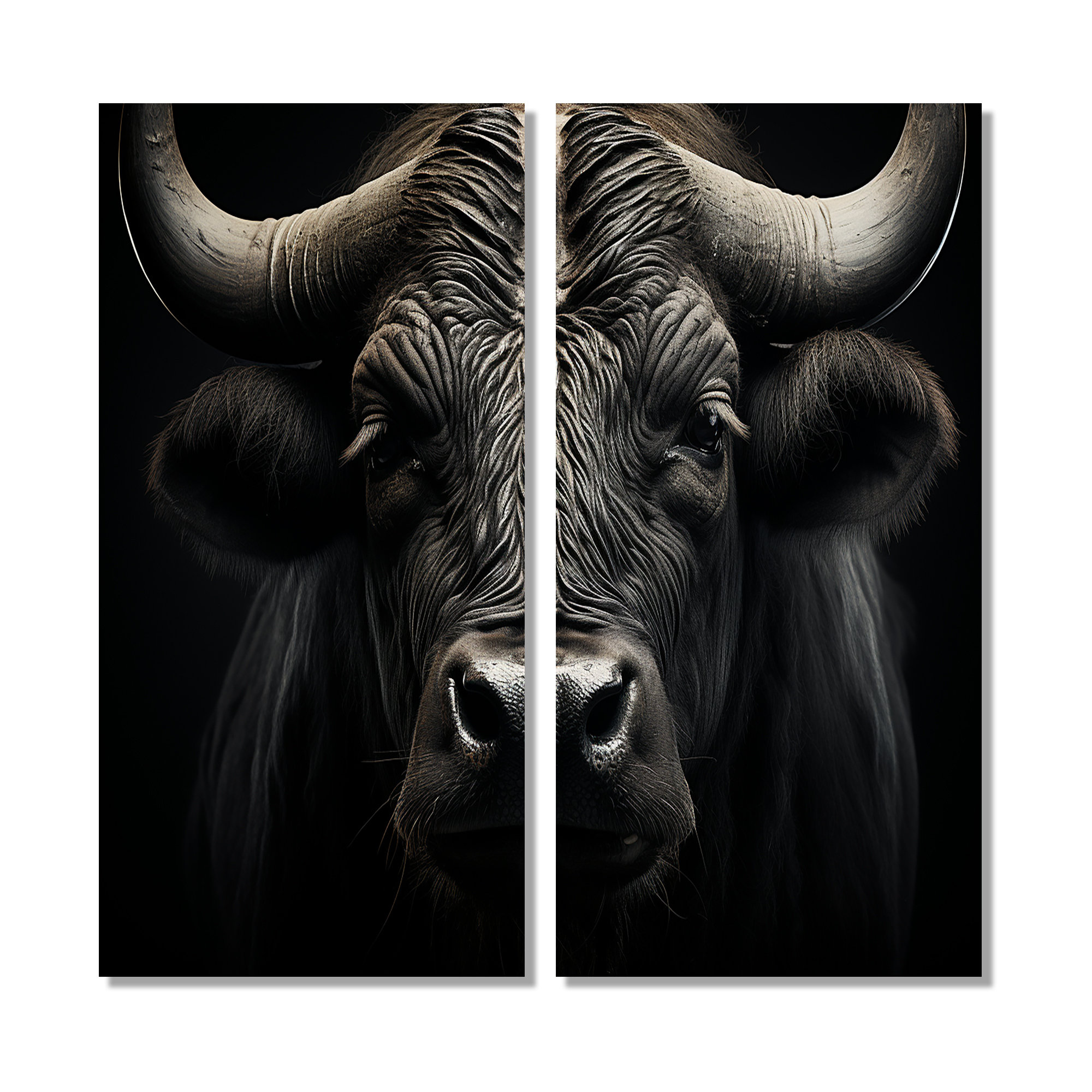 Gracie Oaks Black White Buffalo Whispers Of Wisdom - Large Buffalo Wall Decor | Wayfair