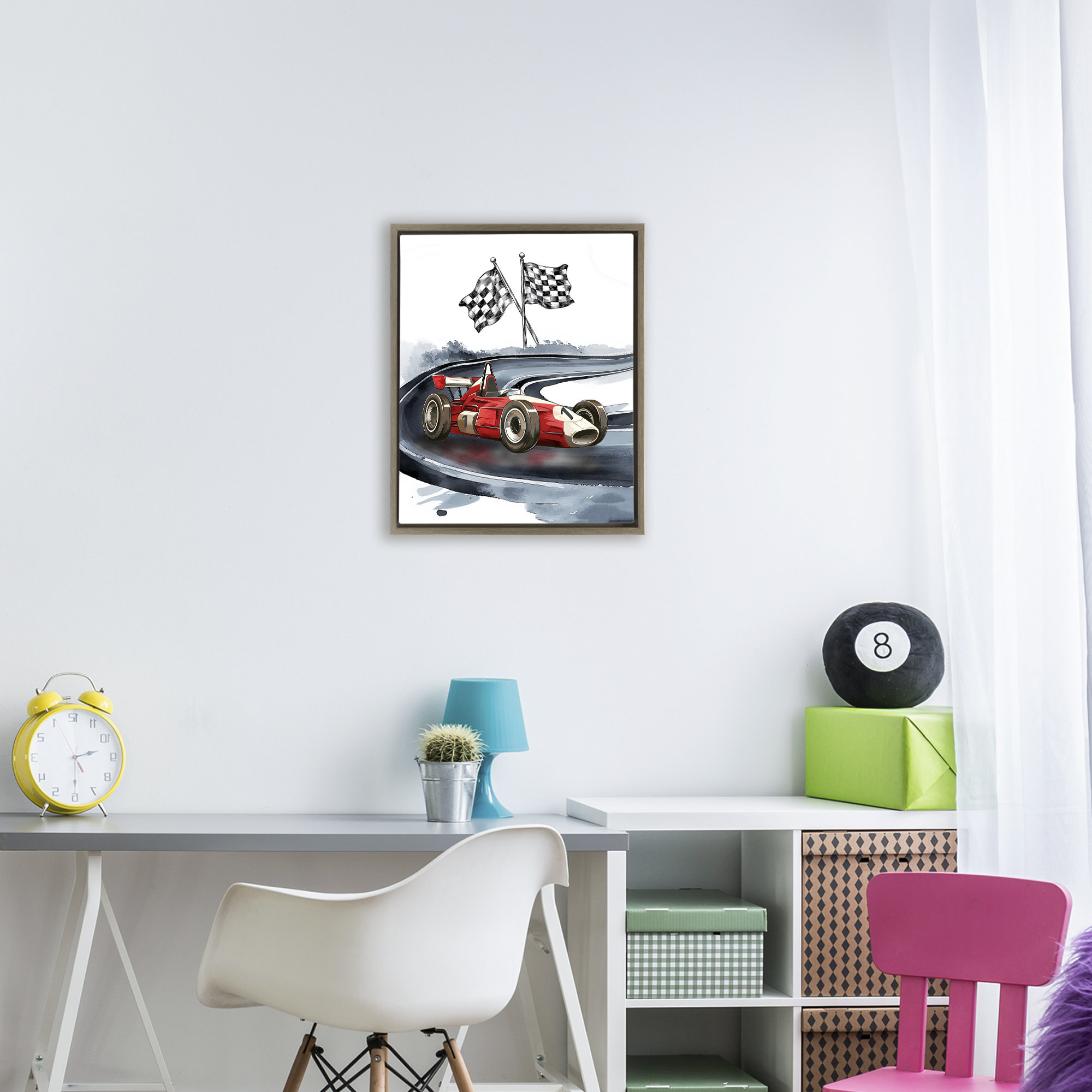 Latitude Run® Vintage Race Day Flags Floating Frame, design by ...