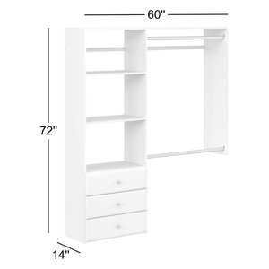 Dotted Line™ Liz 36 In. - 60 In. W Truffle Wood Closet System & Reviews ...